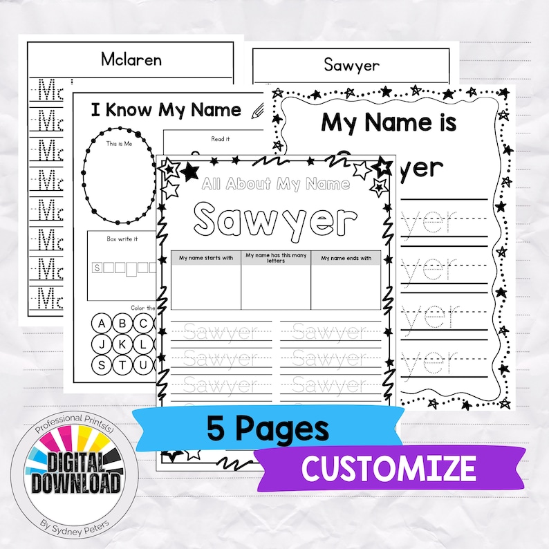 Name Tracing Worksheet Kindergarten Practice Sheets Prek Worksheets ...