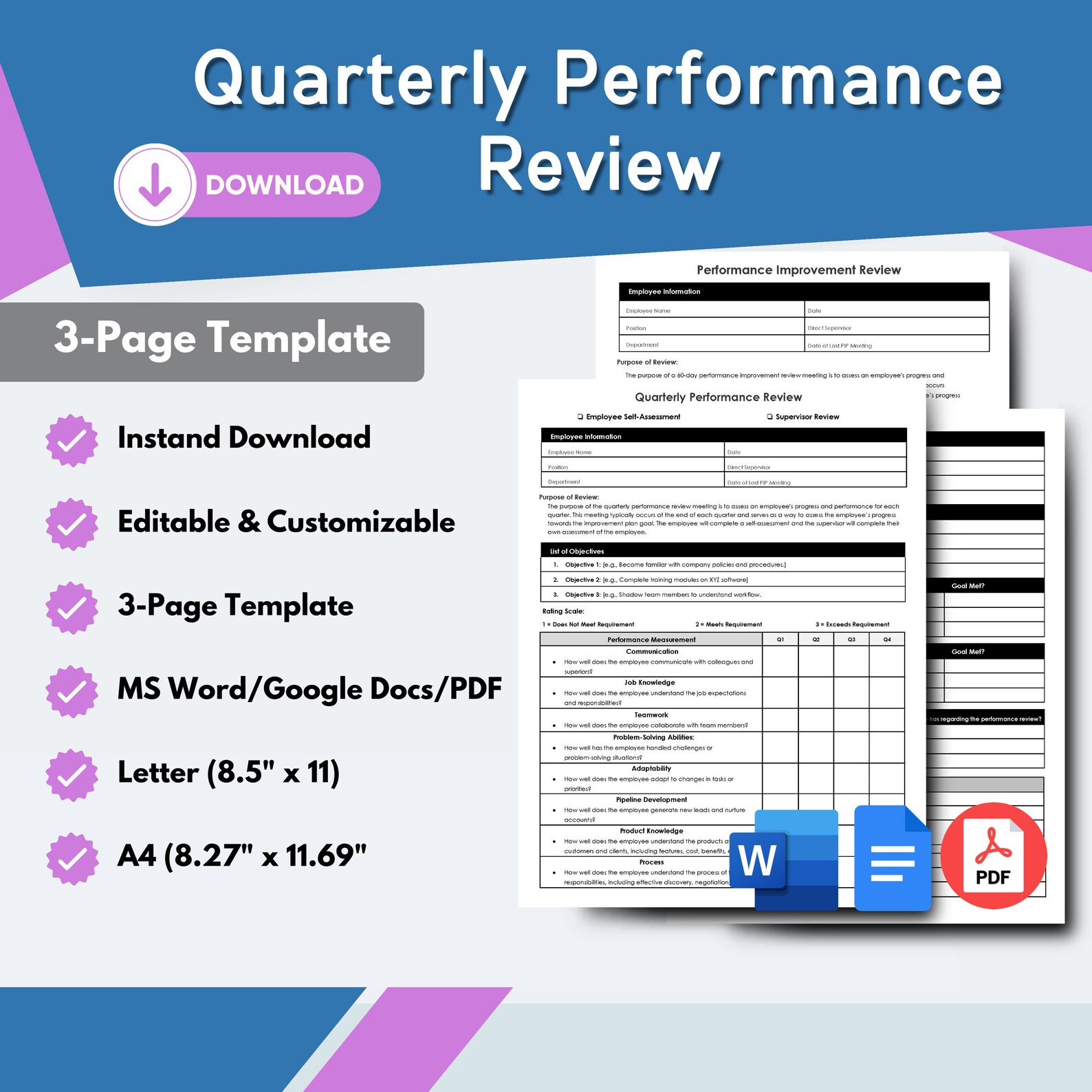 Quarterly Performance Review Annual Performance Review Performance ...