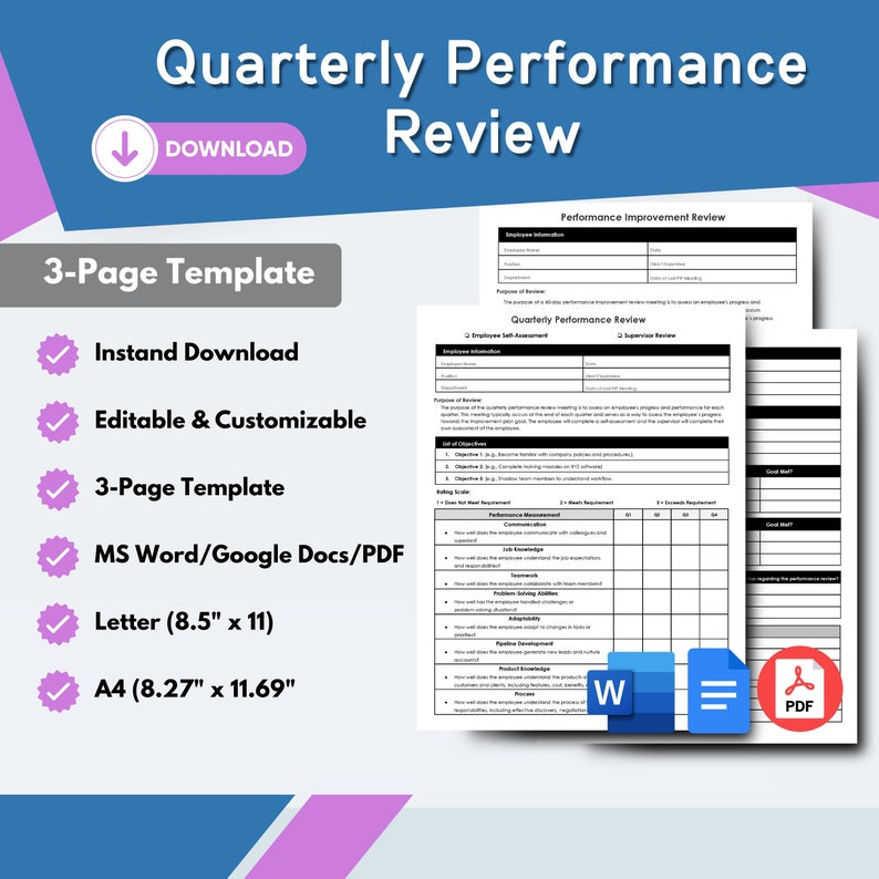 Quarterly Performance Review Annual Performance Review Performance ...