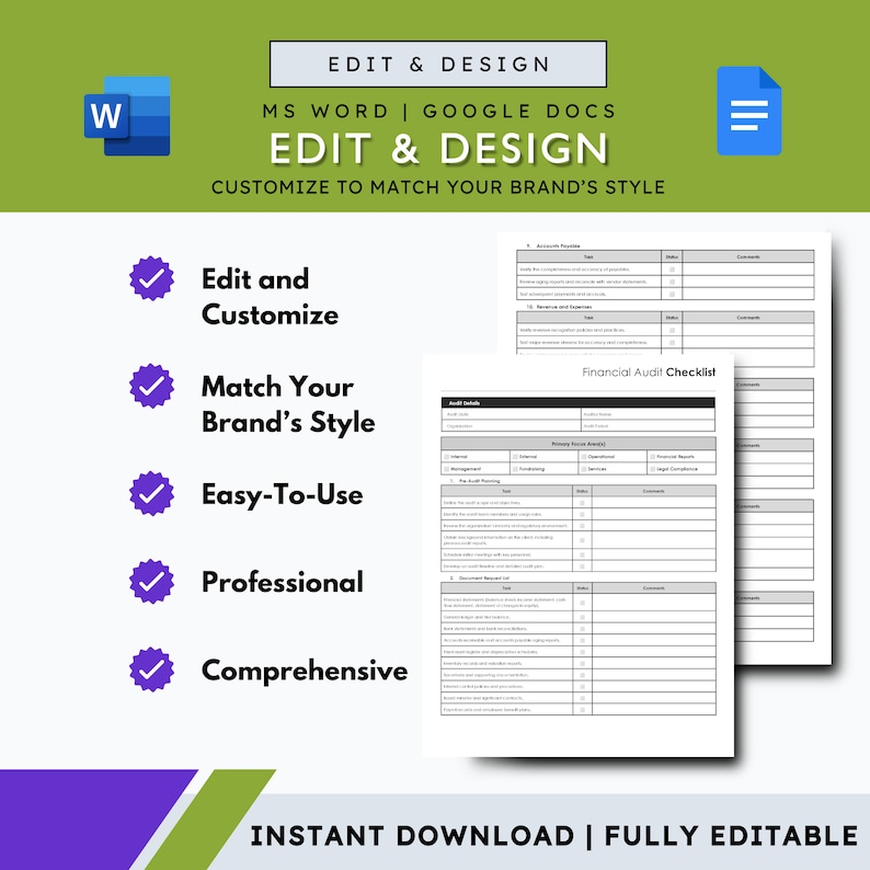 Financial Audit Checklist Financial Audit Report Accounting Audit ...