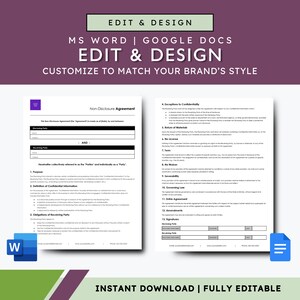 NDA Contract NDA Template NDA Form Non-disclosure Agreement Non ...