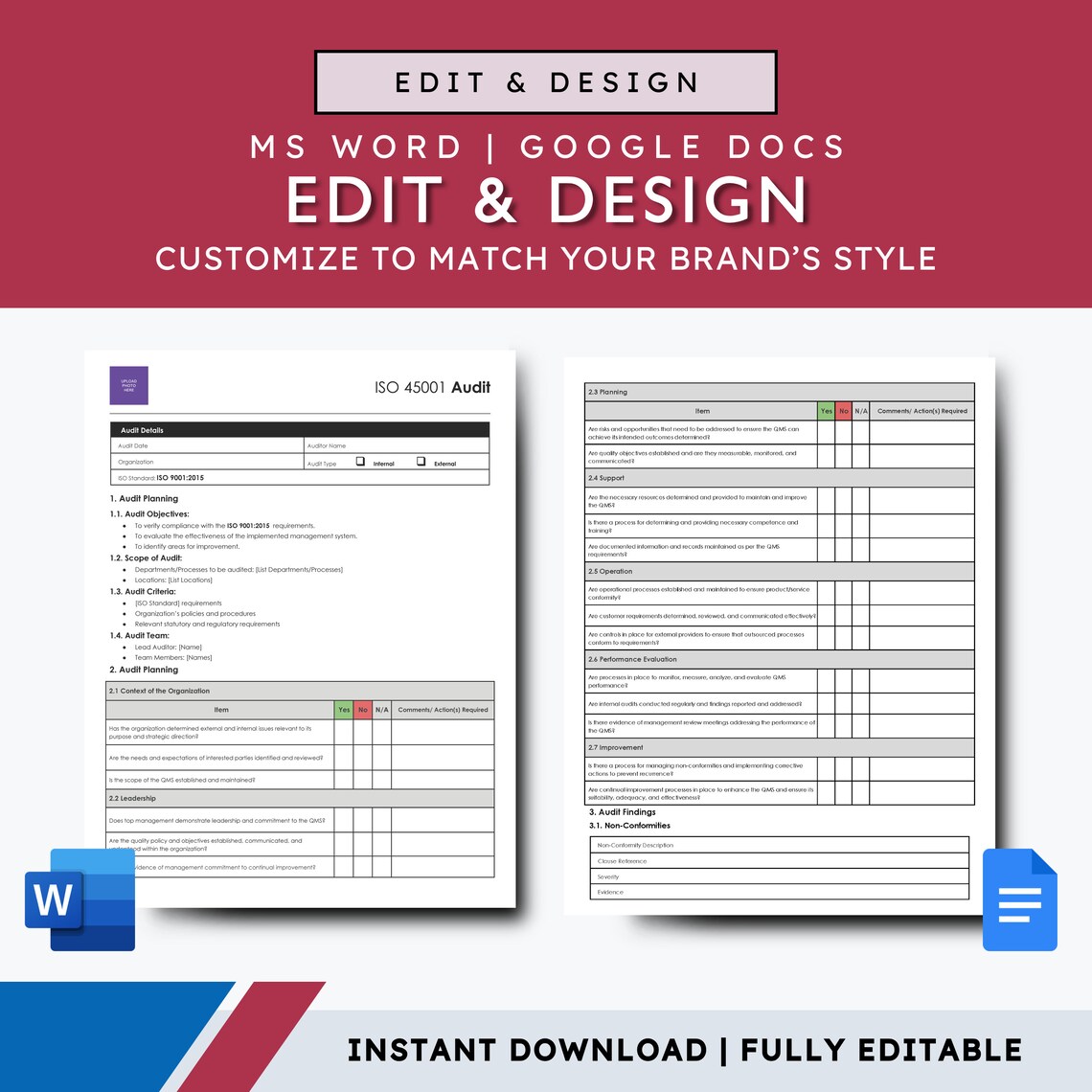 ISO Audit ISO 9001 Audit Internal Audit Checklist Quality Assurance ISO ...