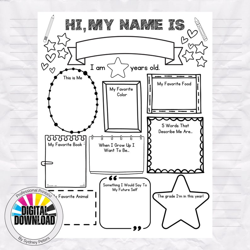 All About Me Get to Know Me Back to School Printable Student All About ...