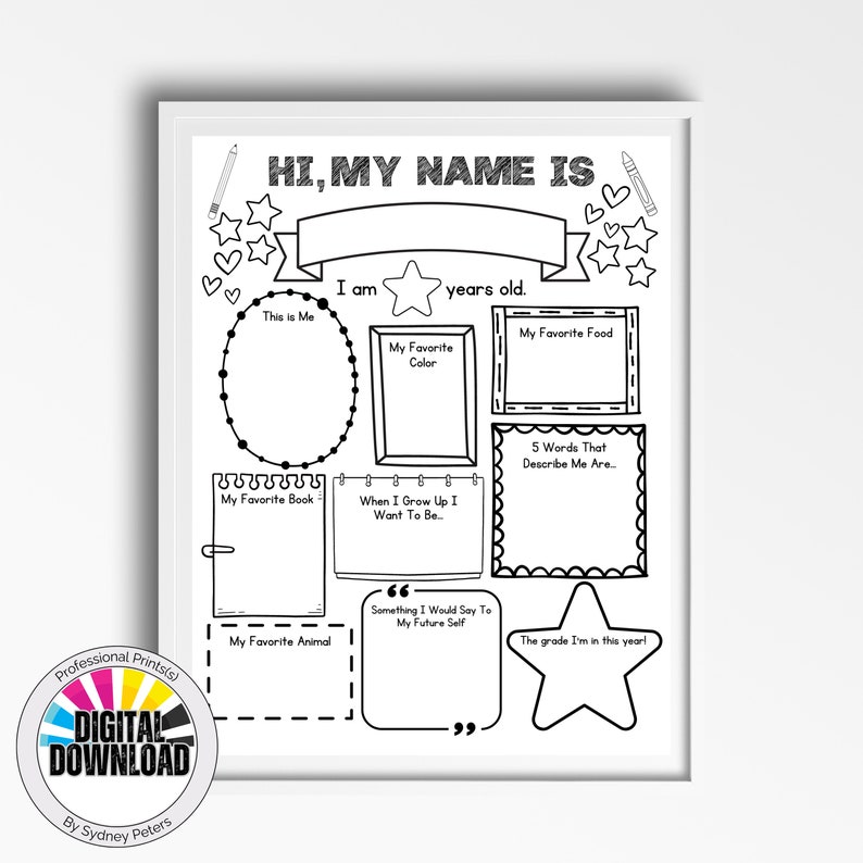 All About Me Get to Know Me Back to School Printable Student All About ...