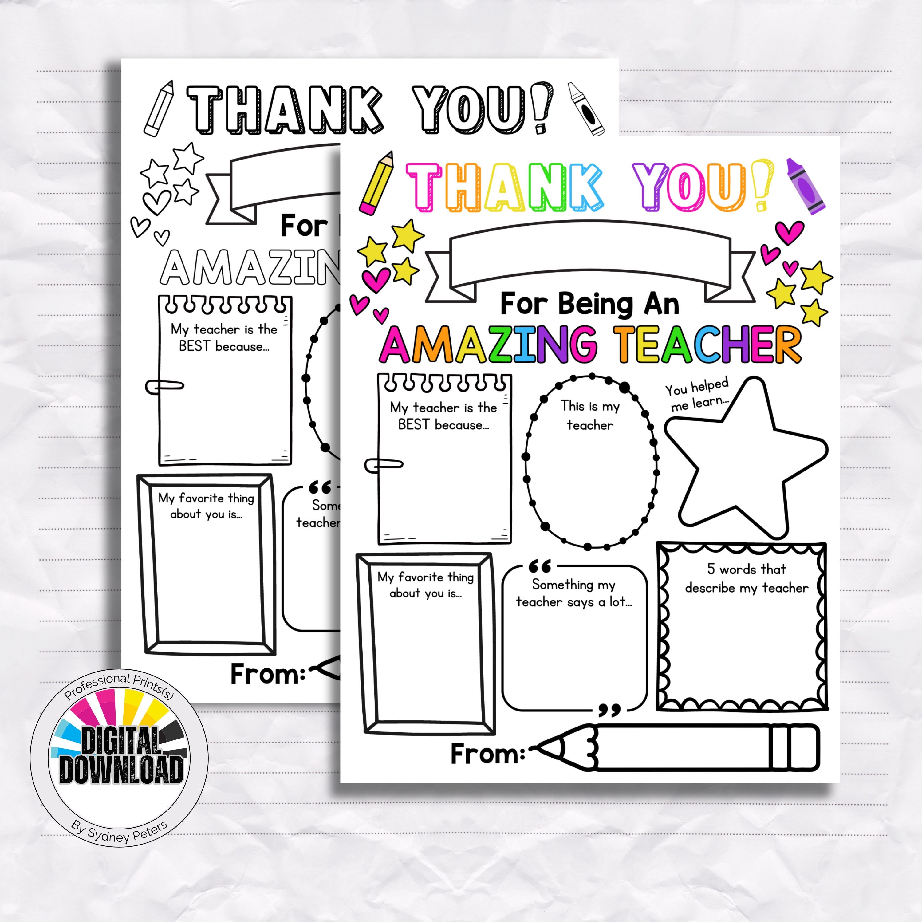 Teacher Appreciation Week Thank You Printable Teacher Appreciation Gift ...