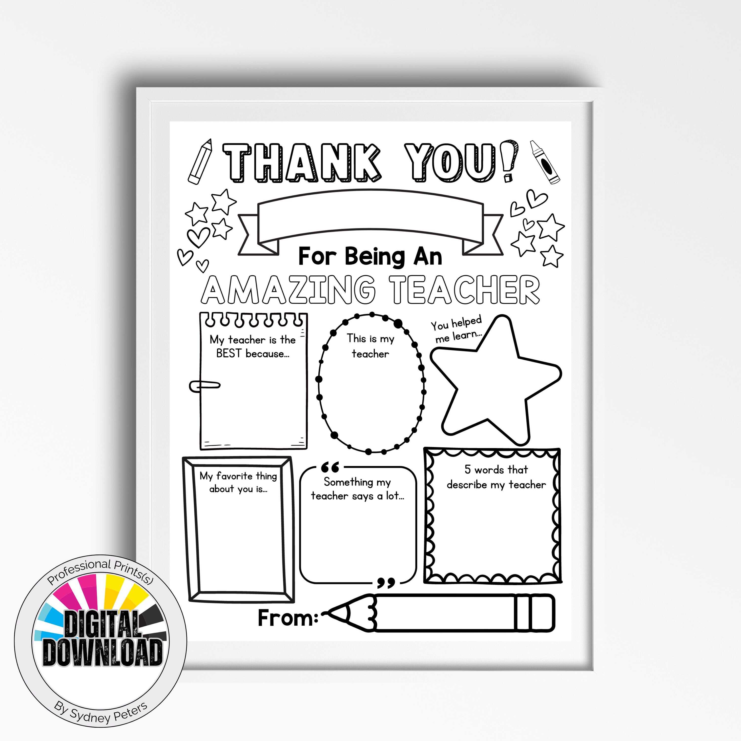 Teacher Appreciation Week Thank You Printable Teacher Appreciation Gift ...