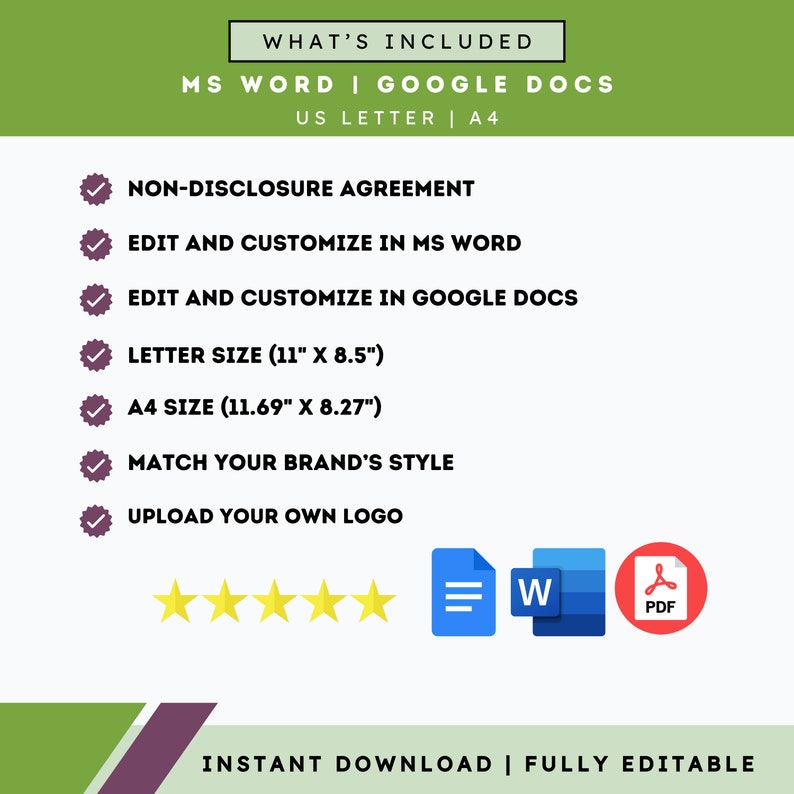 NDA Contract NDA Template NDA Form Non-disclosure Agreement Non ...