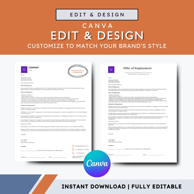 Job Offer Letter Offer Letter Template Job Offer Template Employment ...