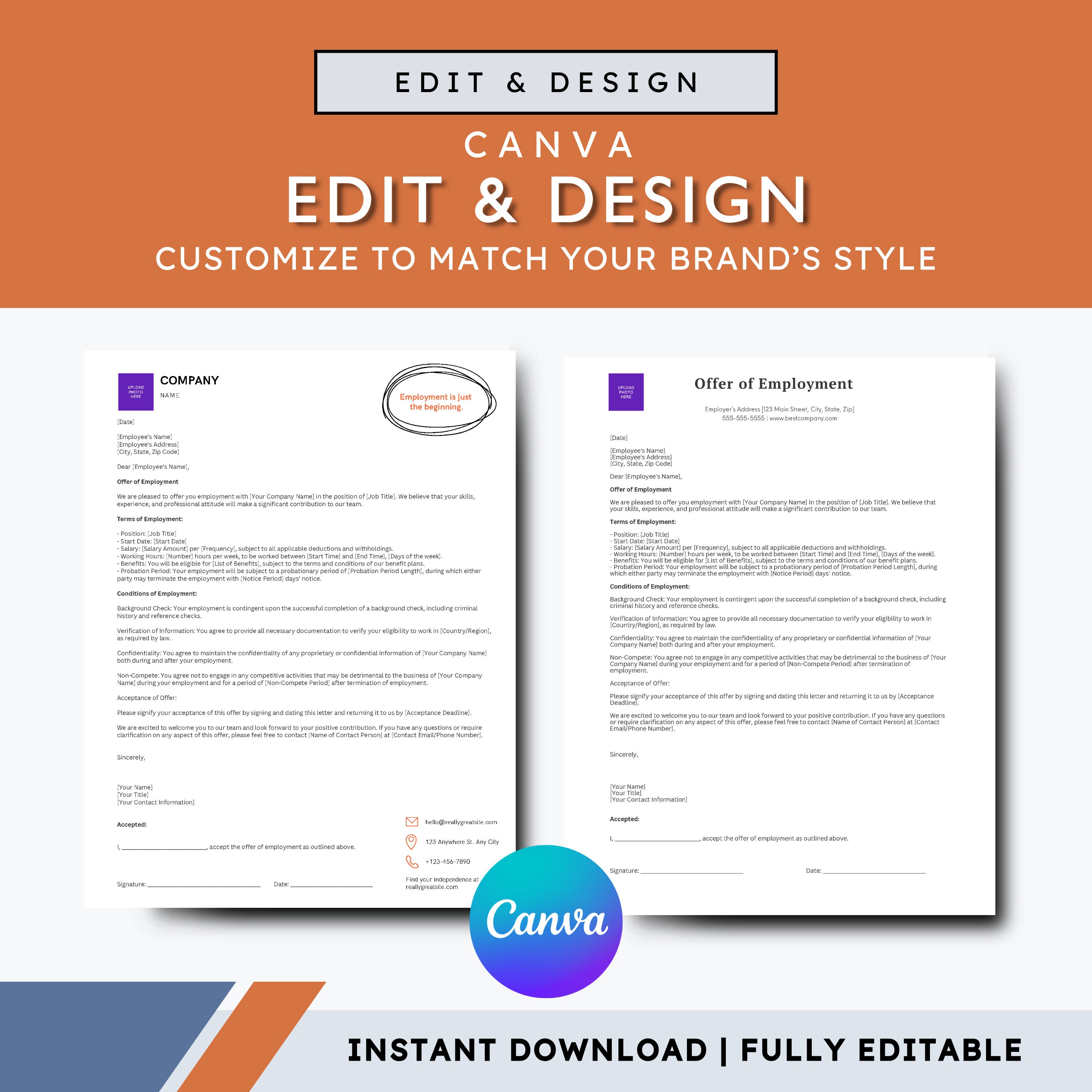 Job Offer Letter Offer Letter Template Job Offer Template Employment ...