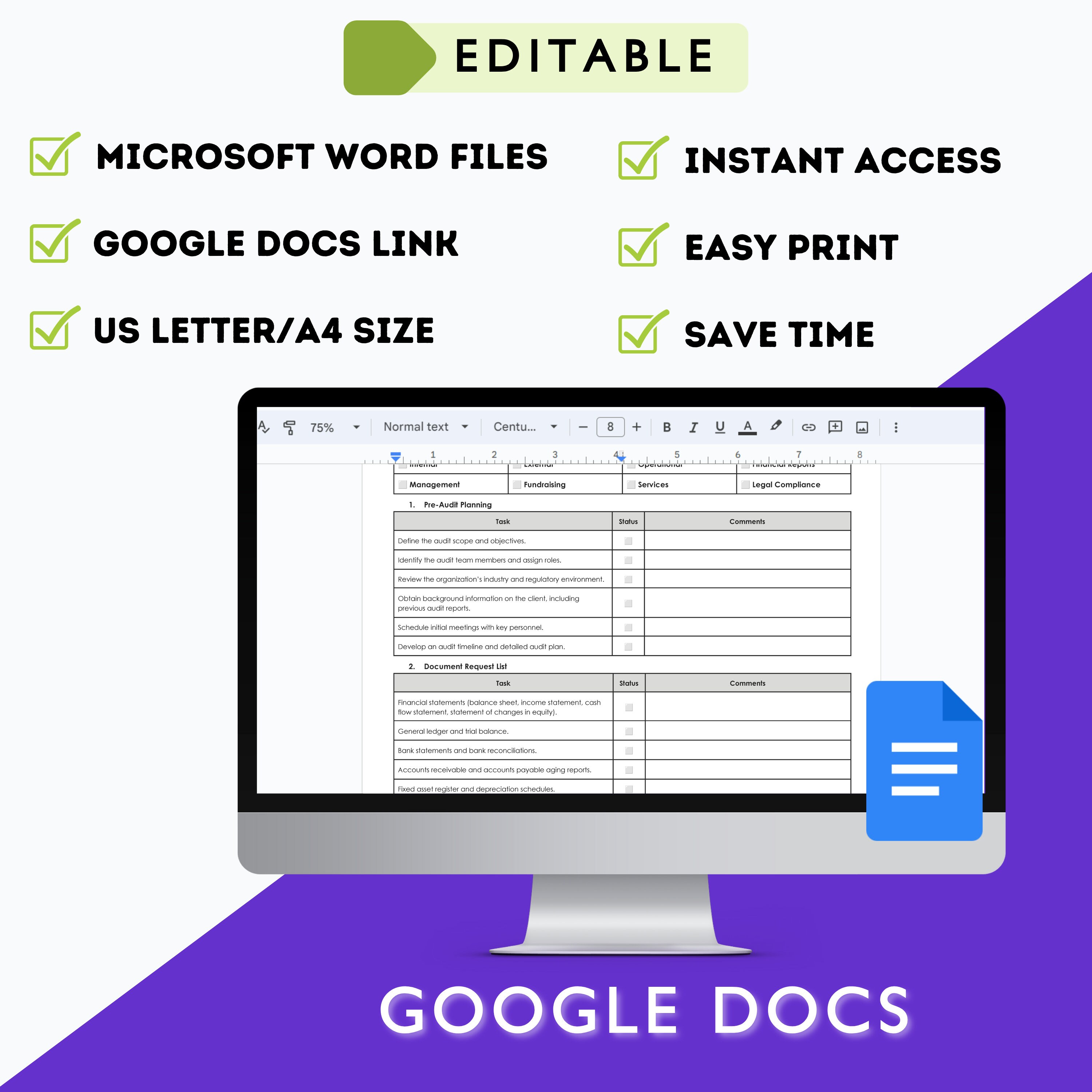 Financial Audit Checklist Financial Audit Report Accounting Audit ...