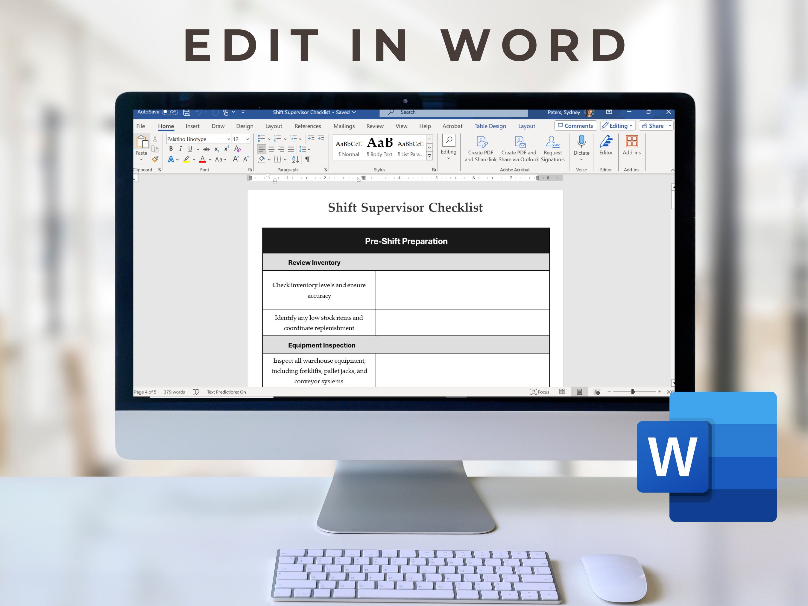 Warehouse Management Shift Supervisor Checklist Daily Production ...