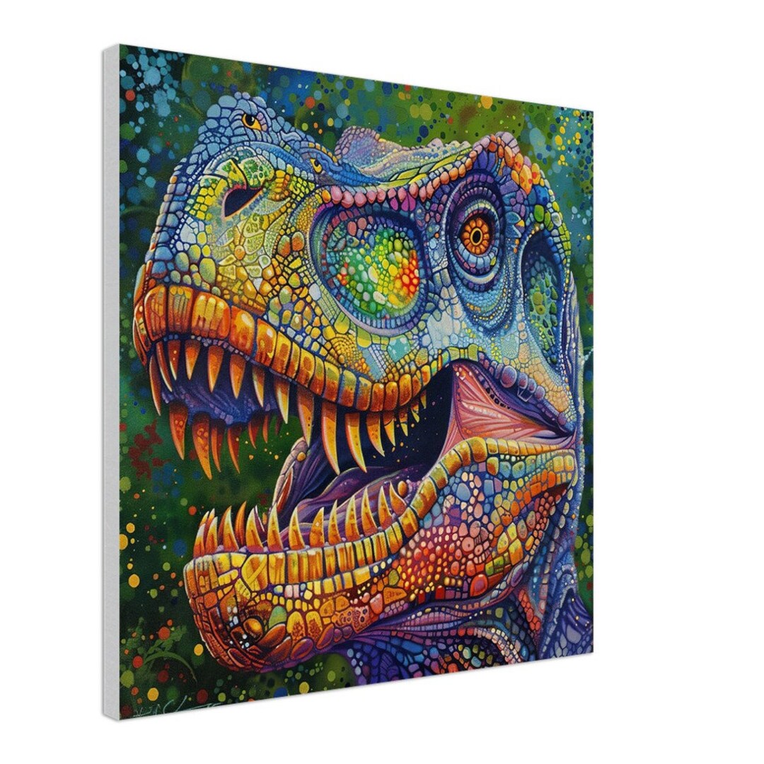 Dinosaurs... but Pointillism - Etsy