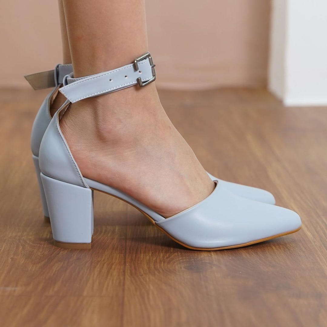 Light Blue Wedding Shoes, Vegan Leather Wedding Heels, Baby Blue Medium ...