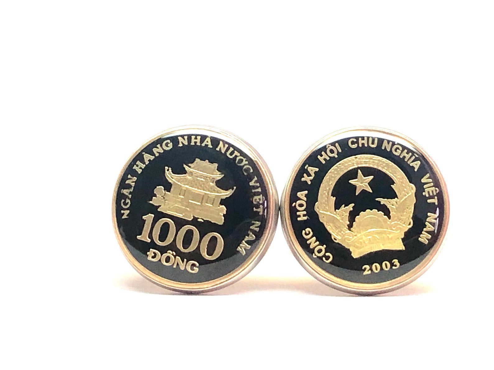 Vietnam Coin Cufflinks 1000 Đồngthe Arms of Vietnambat De | Etsy