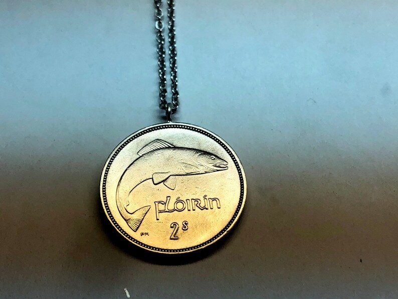 Pendant Ireland Coin Harp and Atlantic Salmon 1951 1954 1961 - Etsy
