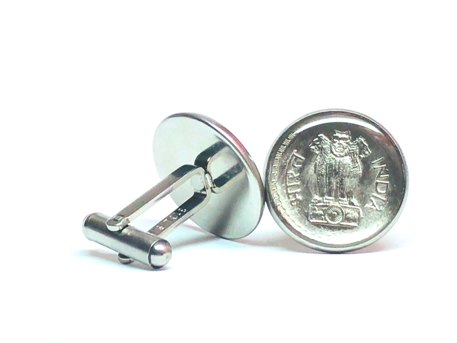 India coin cufflinks Ashoka lion18mm | Etsy