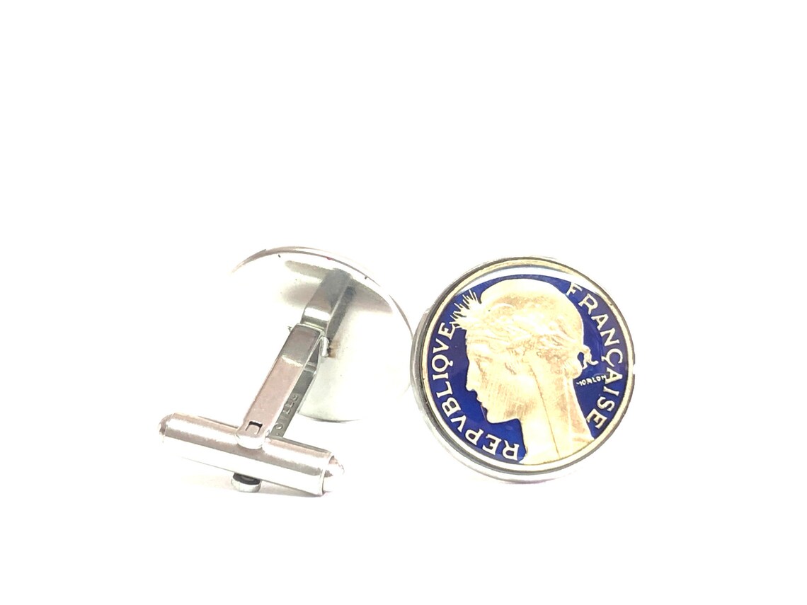 France coin cufflinks Art Deco 50 centimes 18mm 1931 1932 | Etsy