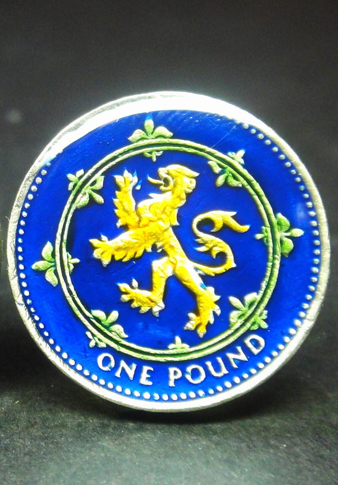 1994 Enameled Coin Great British Scottish Lion Pound 23mm | Etsy