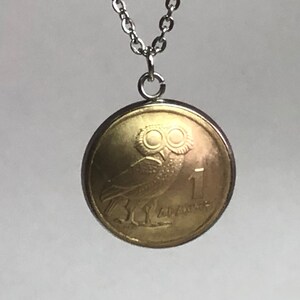 Pendant Domed Greece Coin Apaxmh Owl 20mm. - Etsy