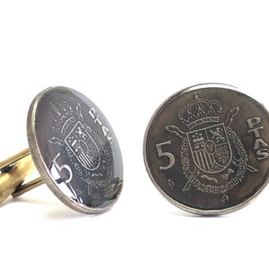 Spain Coin Cufflinks 5 Pesetas 22mm - Etsy