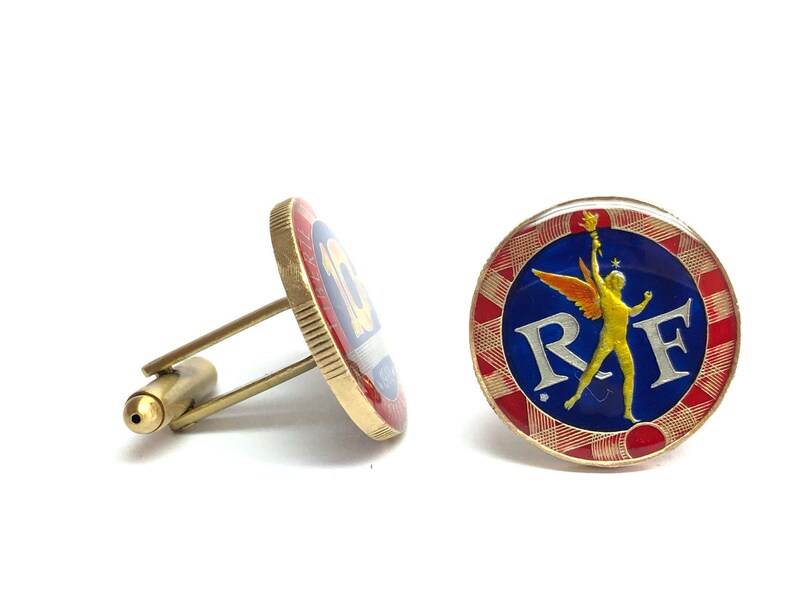 France Enamel Coin Cufflinks 10 Franc 23mm 1988 1989 1990 1991 - Etsy