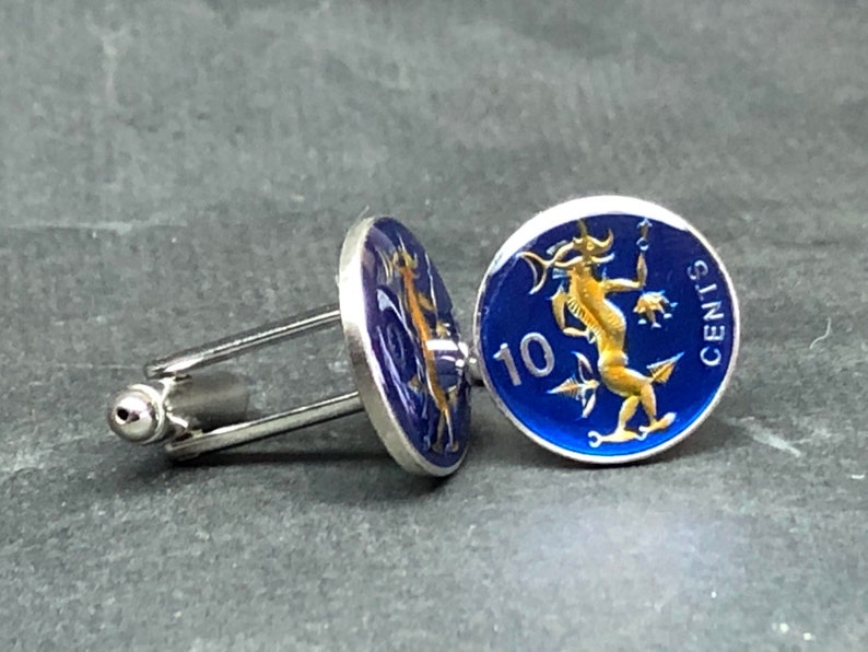 Solomon Islands Enamel Coin Cufflinks Adaro Sea Spirit 16mm. | Etsy
