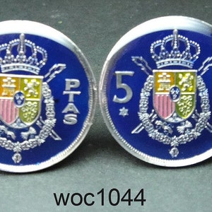 Spain Enameled Coin Cufflinks 5 Pesetas 22mm - Etsy