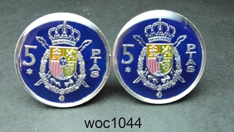 Spain Enameled Coin Cufflinks 5 Pesetas 22mm - Etsy