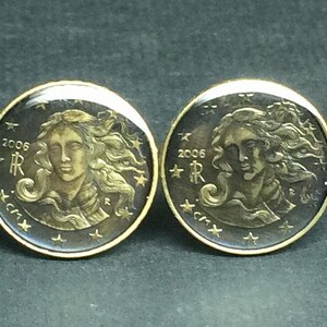 Italy Coin Cufflinks Euro Coin 10 Cents Birth of Venus 20mm - Etsy