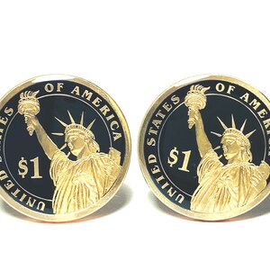 USA Coin Cufflinks Dollar Statue of Liberty 26mm. - Etsy
