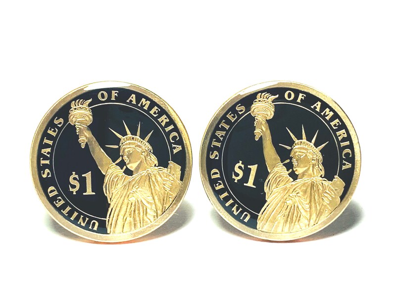 USA Coin Cufflinks Dollar Statue of Liberty 26mm. - Etsy