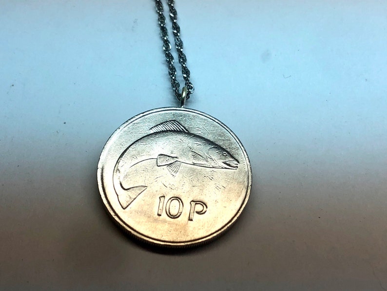 Pendant Ireland Coin Harp and Atlantic Salmon 1951 1954 1961 - Etsy