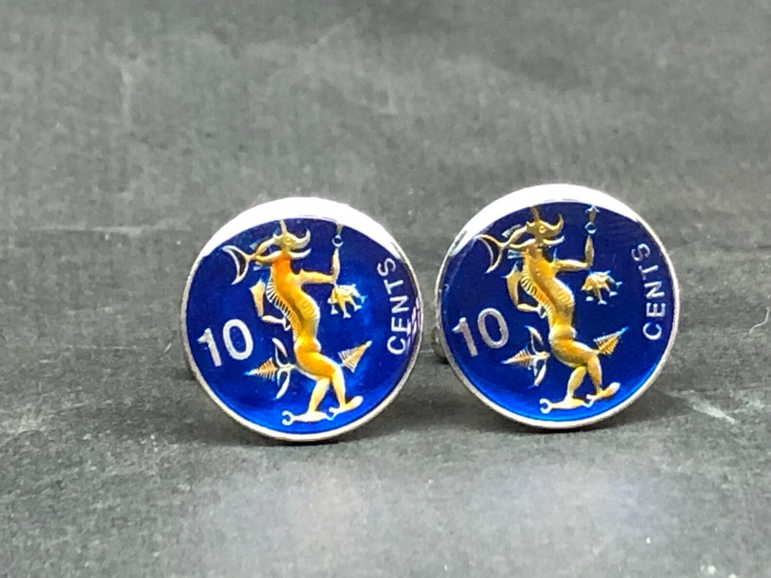 Solomon Islands Enamel Coin Cufflinks Adaro Sea Spirit 16mm. - Etsy