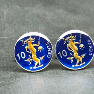 Solomon Islands Enamel Coin Cufflinks Adaro Sea Spirit 16mm. - Etsy