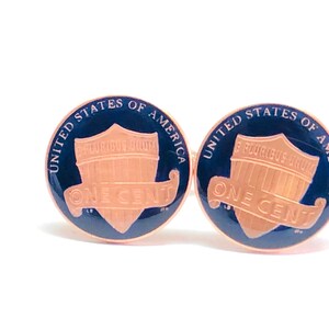 USA Enameled Coin Cufflinks One Cent 19mm. - Etsy