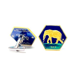 1943 Belgian Congo Coin Cufflinks 2 Franc Elephant RARE & NICE - Etsy