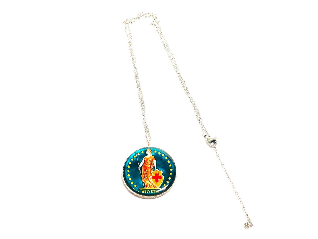 Switzerland Coin Pendant Helvetia 1968 1969 1970 1971 1972 1974 1975 ...