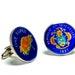 Seychelles Coin Cufflinks , 1 Rupee , Coat of Arms , Triton Conch Shell ...