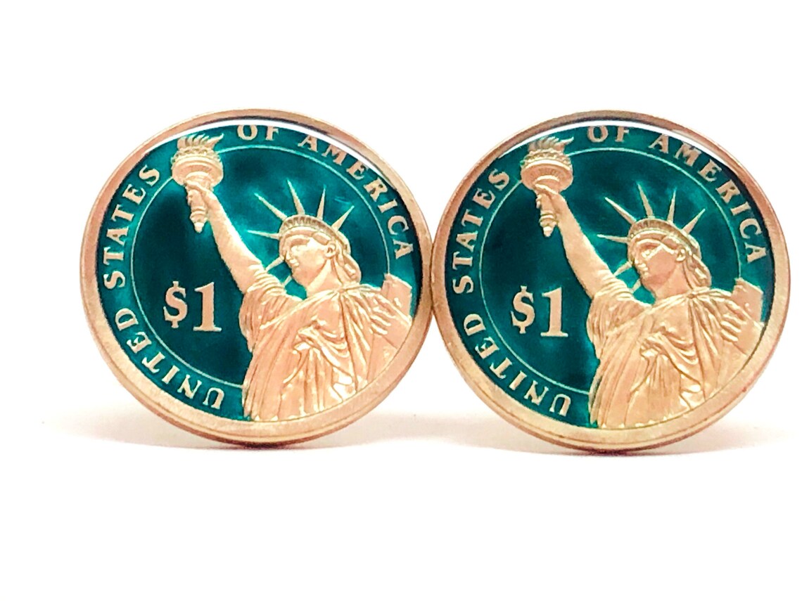 USA Coin Cufflinks Dollar Statue of Liberty 26mm. | Etsy
