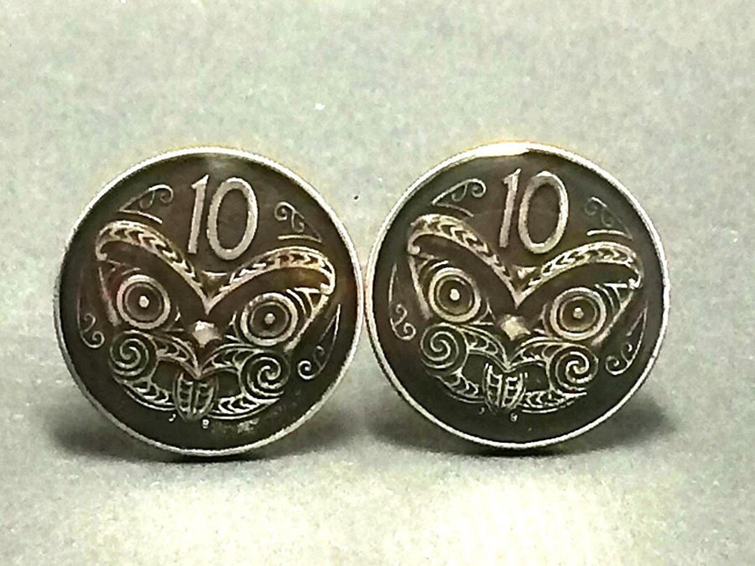 New Zealand Coin Cufflinks Maori Mask Koruru 23mm - Etsy Singapore