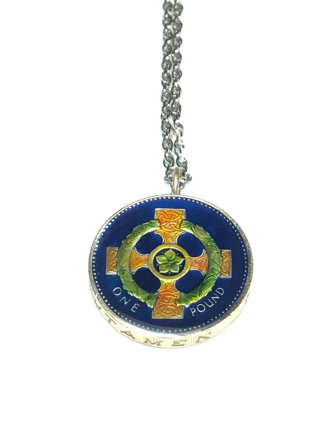 Pendant UK Great British Coin Pound Northern Ireland - Etsy