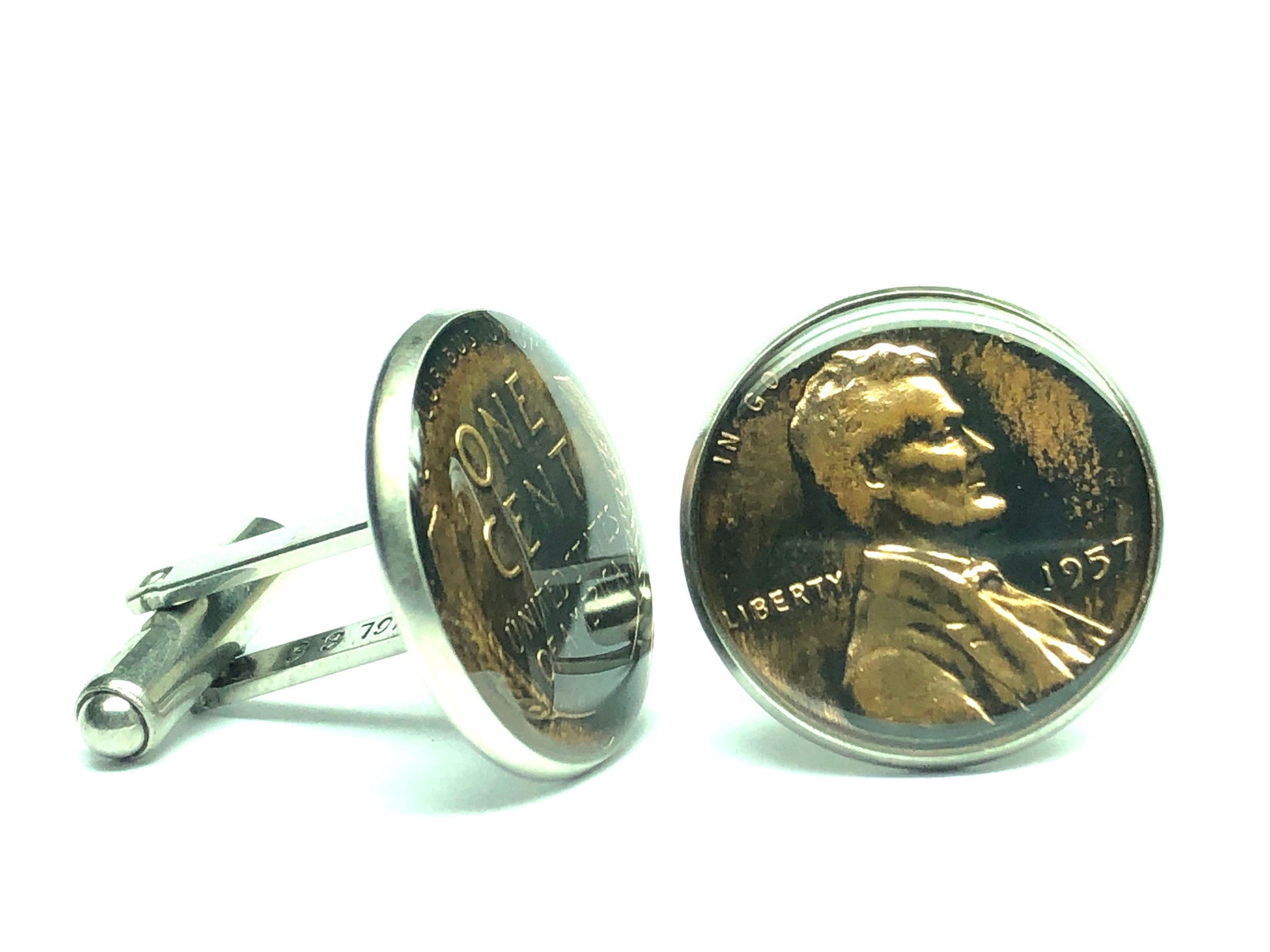 USA coin cufflinks Lincoln cent 1959 1960 1961 1962 1963 1964 | Etsy