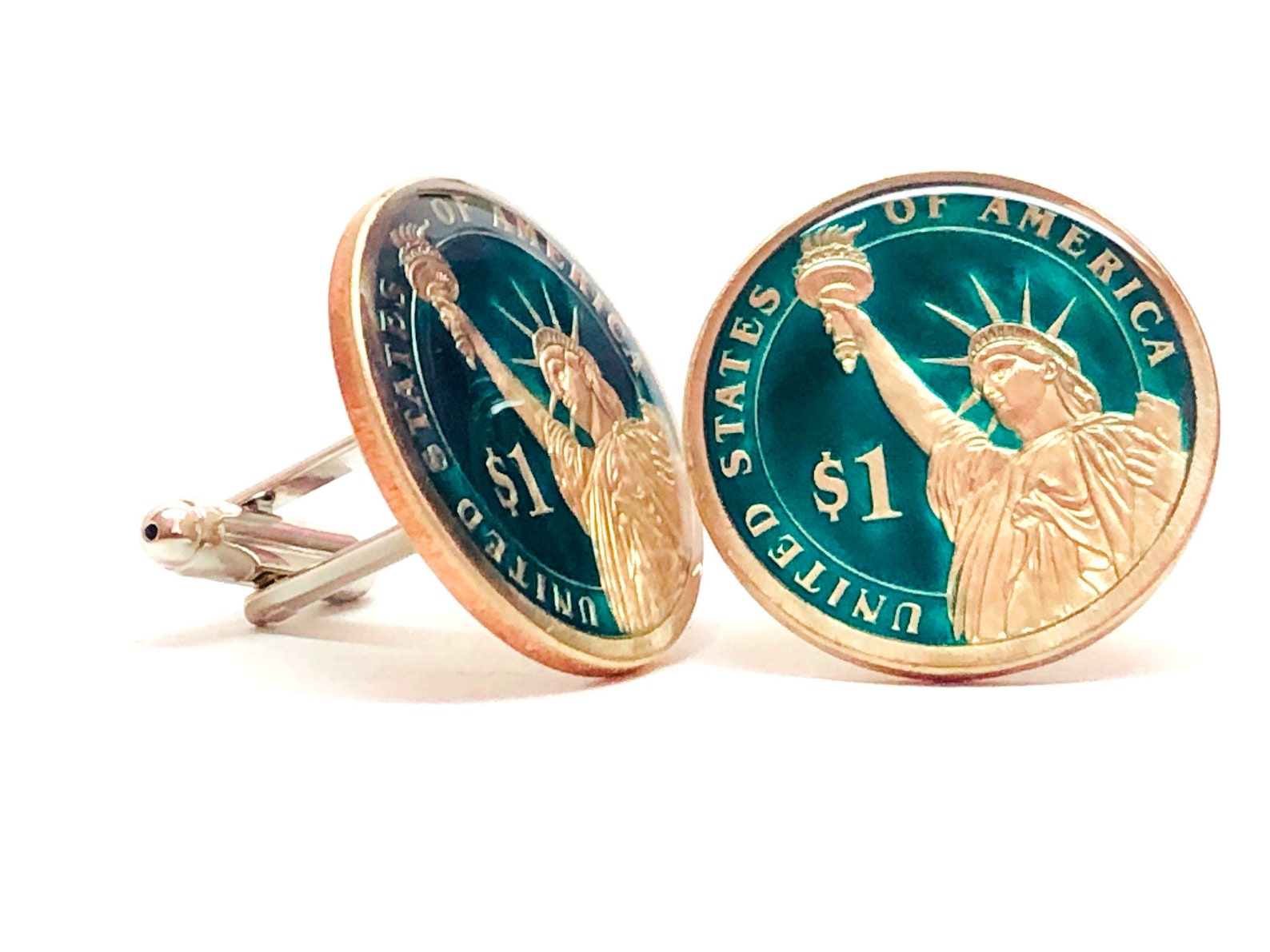 USA Coin Cufflinks Dollar Statue of Liberty 26mm. | Etsy