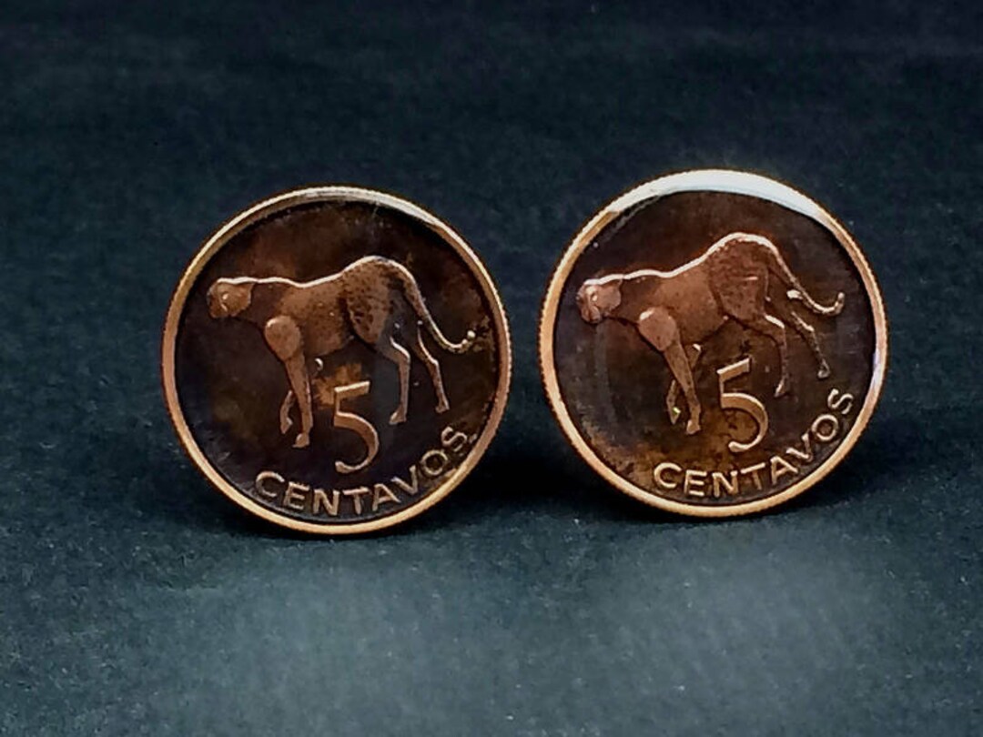 Mozambique Coin Cufflinks Cheetah 19mm. - Etsy