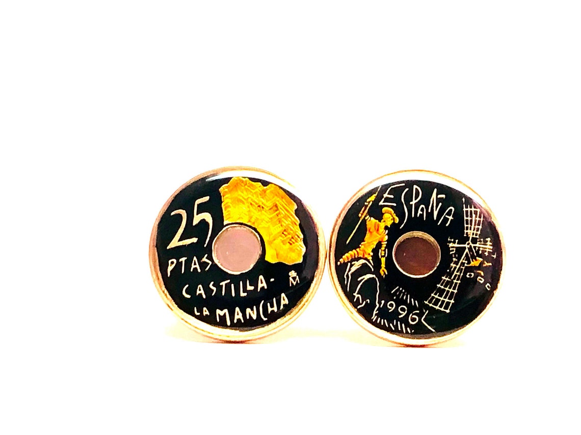 Spain Enameled Coin Cufflinks 25 Pesetas 19mm 1996 - Etsy