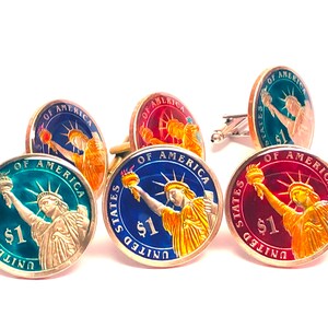 USA Coin Cufflinks Dollar Statue of Liberty 26mm. - Etsy