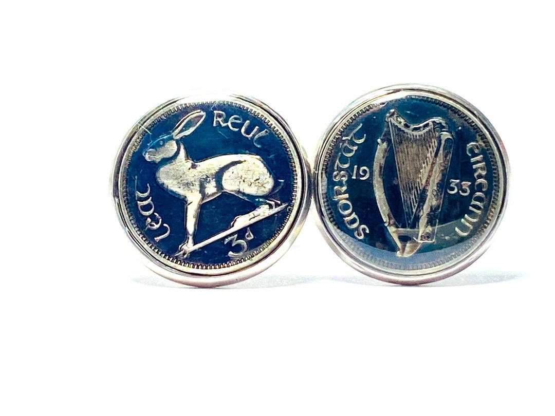 Ireland Coin Cufflinks 18mm Hare 1928 1933 1934 1935 1940 1942 1943 ...