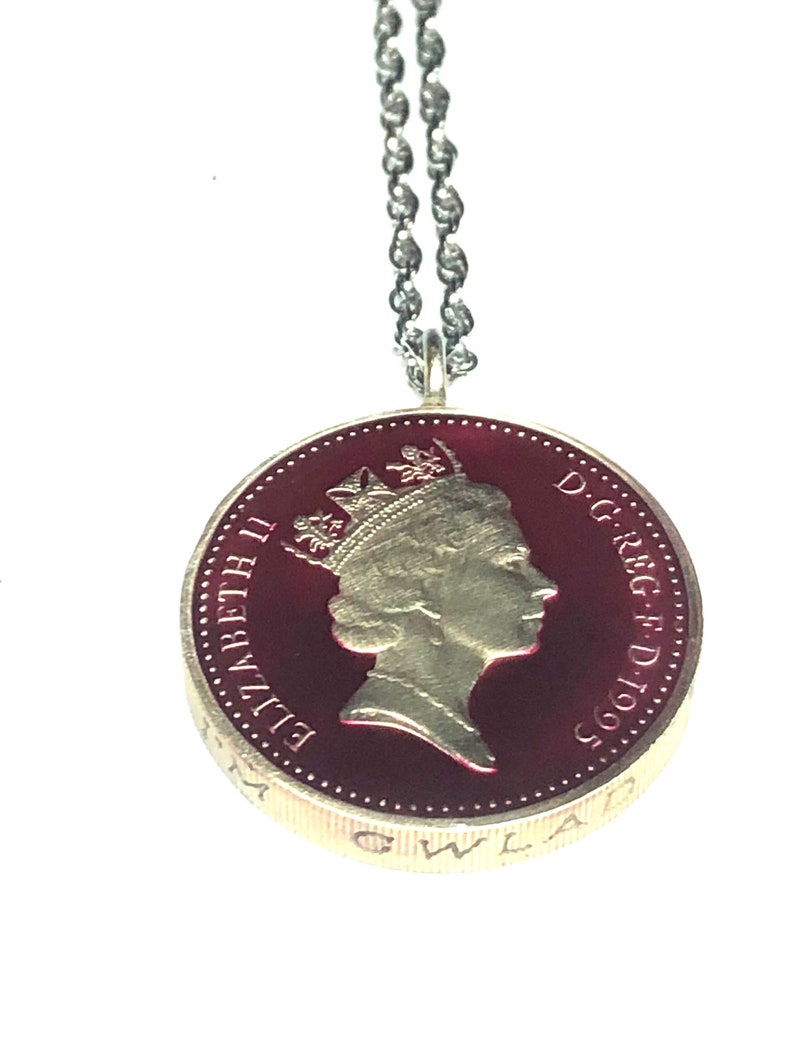 Pendant UK Great British Coin Pound Welsh Dragon 23mm 1995 - Etsy