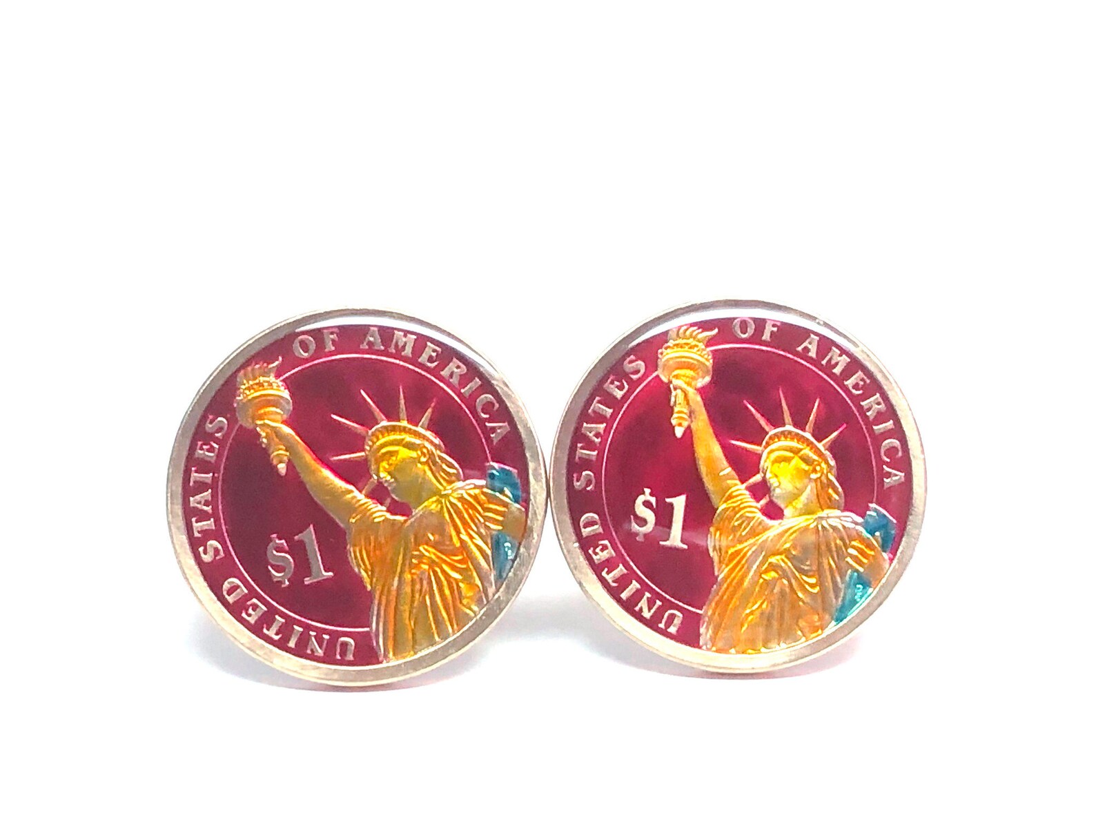 USA Coin Cufflinks Dollar Statue of Liberty 26mm. | Etsy
