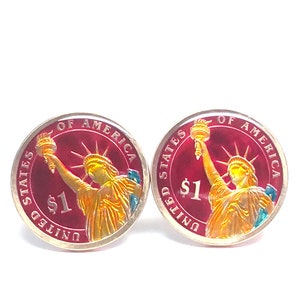 USA Coin Cufflinks Dollar Statue of Liberty 26mm. - Etsy